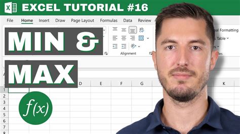 Grundlegende Excel Funktionen Die Min And Max Funktionen Erklärt Excel Tutorial 15 Youtube