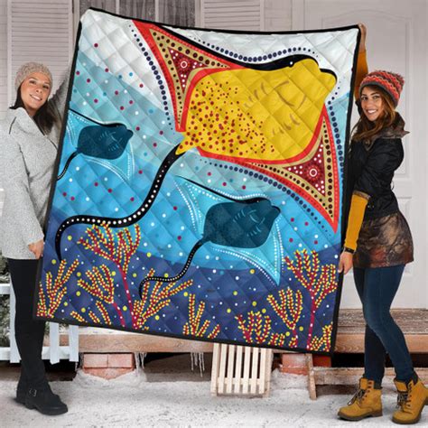 Australia Aboriginal Quilt Stingray Aboriginal Art Quilt
