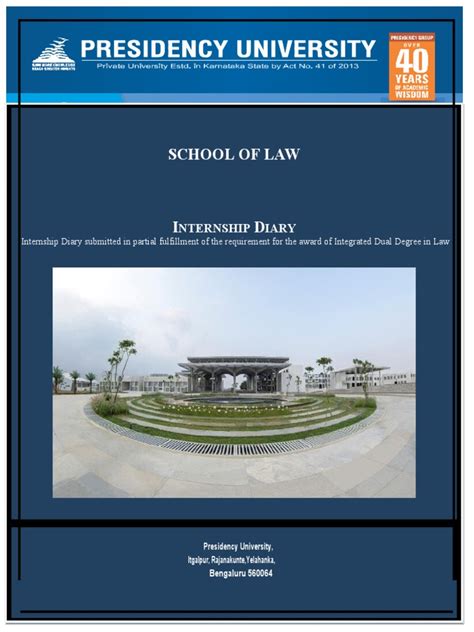 Internship Diary Format Sol Pdf Advocate Justice