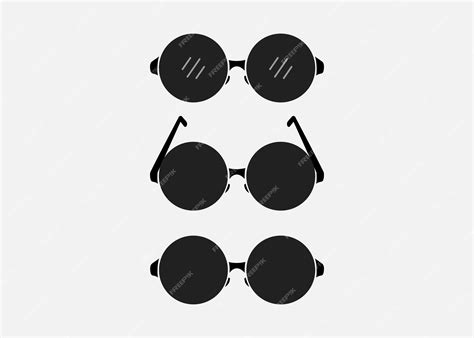 Premium Vector Black Retro Glasses With Round Rim