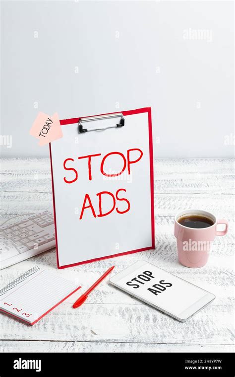 handwriting text stop ads business concept program that will remove