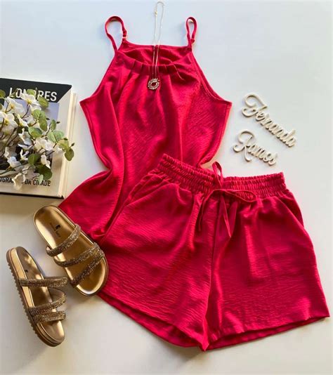Conjunto Feminino Duna Short E Regata Fernanda Ramos Store