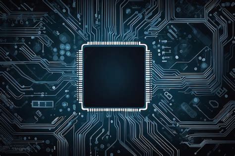 Premium Photo Electronic Circuit Board With Chip Technology Vector Background