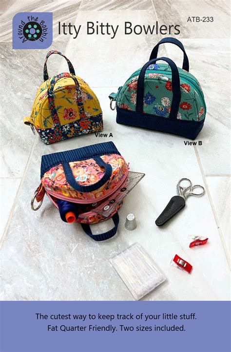 Itty Bitty Bowlers Mini Purse Sewing Pattern Around The Bobbin