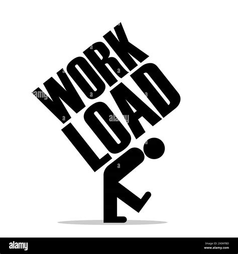 Overwork And Work Overload Hunched Employee Man And Person Is