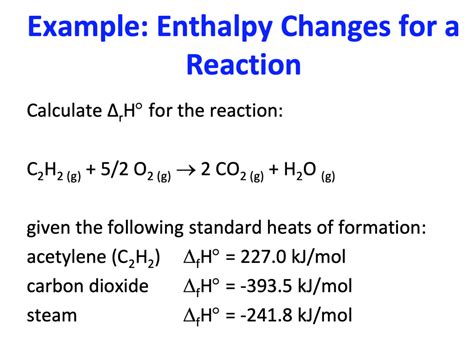 Enthalpy Equation Delta H