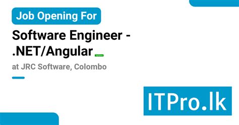 Software Engineer Netangular At Jrc Software Colombo Sri Lanka