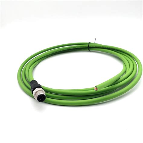 M12 D Code 4 Pin Cable 2x2 Twisted Pair Cable With Braided Shielding