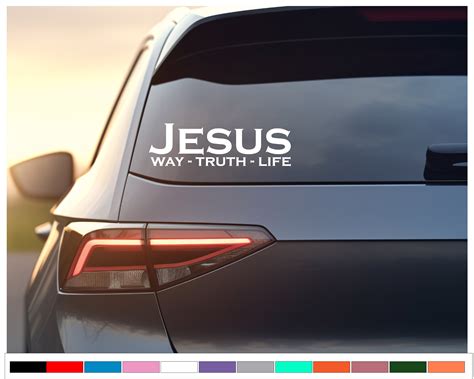 Jesus Way Truth Life Christian Decal Christian Sticker Decal For Car