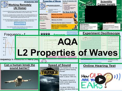 Gcse Physics Properties Of Waves Aqa T6 Lesson And Worksheets