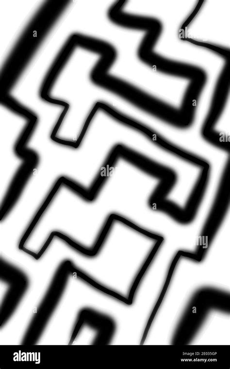 Angular Black Shape And Line On White Background Illustration Stock Photo Alamy