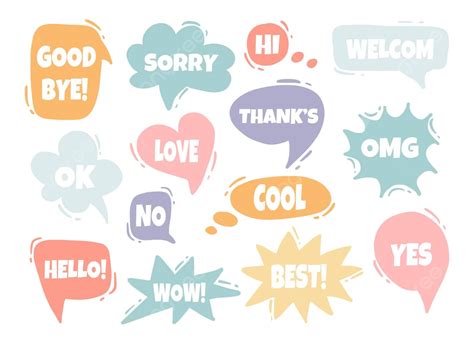 Colorful Speech Bubbles And Chat Elements For Text Vector Element
