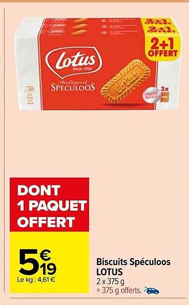 Promo Biscuits Spéculoos Lotus Chez Carrefour Market Icataloguefr