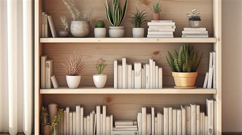 Bookshelves With Plants And Pots On Them