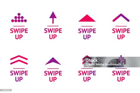 벡터스와이프 업 아이콘 세트 소셜 미디어 이야기 디자인 블로거 스크롤 픽토그램에 대한 화살표 스토리 스 와이프 버튼 다채로운 그라데이션 0명에 대한 스톡 벡터 아트 및 기타
