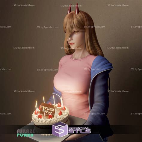 Power STL Files Birthday Cake From Chainsaw Man 3D Printable SpecialSTL