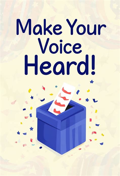Make Your Voice Heard Motivational Card For Voter Registration Playground