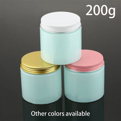 200g 빈 플라스틱 항아리 7 온스 캔디 그린 화장품 용기 메이크업 로션 왁스 크림 커피 향신료 포장 병 무료 배송리필 병