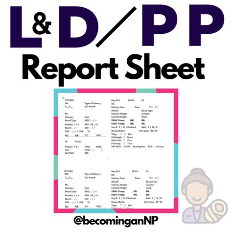 Labor And Delivery Postpartum Report Sheet Vanthenp
