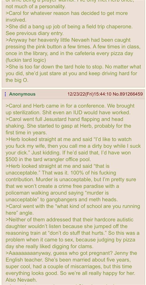 Diary Of A Tard Wrangler Tard Sex Rgreentext