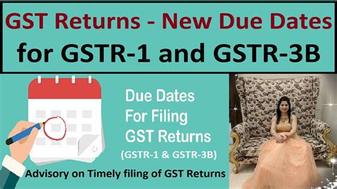 Gst Returns New Due Dates For Gstr 1 And Gstr 3b Gst Advisory On