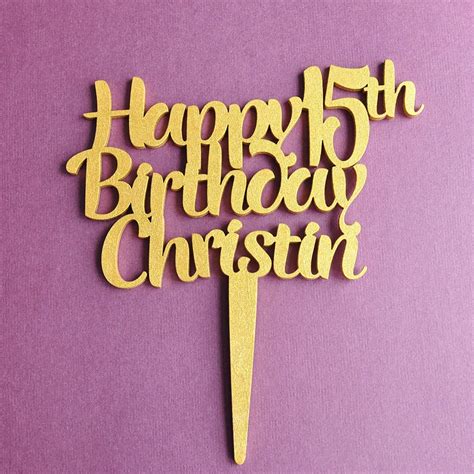 Happy Birthday Cake Topper Personalized Name Cake Topper Wooden