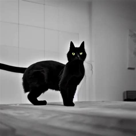 A Beautiful Photo Of A Black Cat Posing On A Catwalk Stable Diffusion Openart