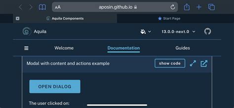 Modal Modal Action Buttons Not Shown On Ios In Landscape Mode · Issue 38 · Allianzng Aquila