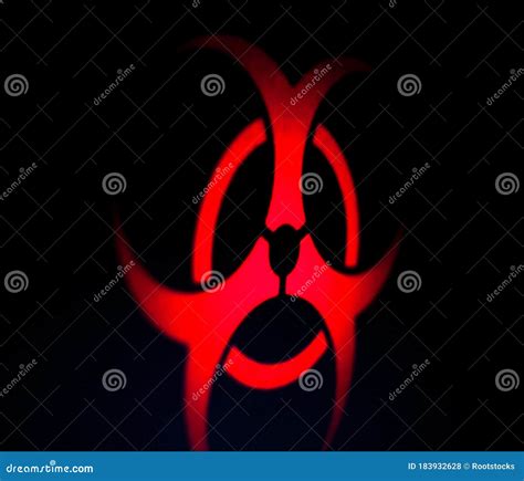 Les Dangers Biologiques Signe Sur Lécran Numérique Photo Stock Image