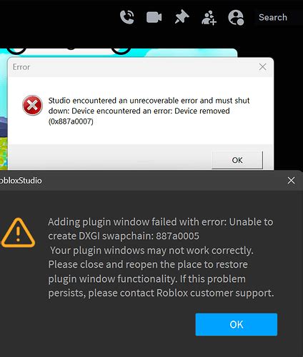 Roblox Studio Crashing Fully When A Plugin Window Is Clicked On Or Any