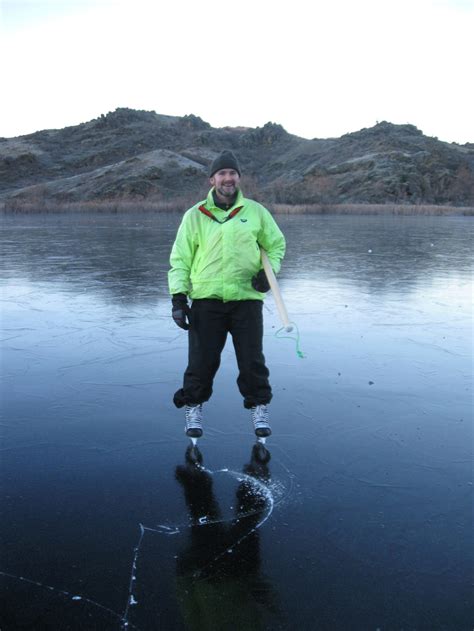Dave Patchett Posing With His Home Made Ice Poking Device Ryan Hellyer