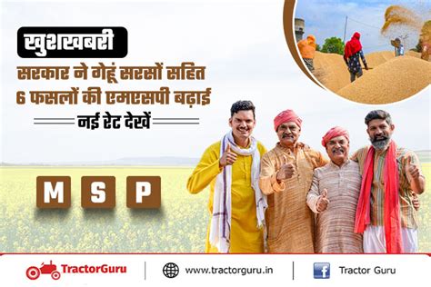न्यूनतम समर्थन मूल्य गेहूं और सरसों सहित रबी की 6 फसलों की Msp में की