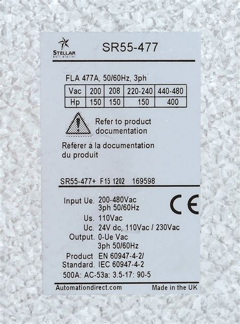 Full Featured Soft Starter 477a Trip Class 10 20 30 Pn Sr55 477