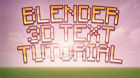 Blender 3d Text Tutorial Outdated Youtube