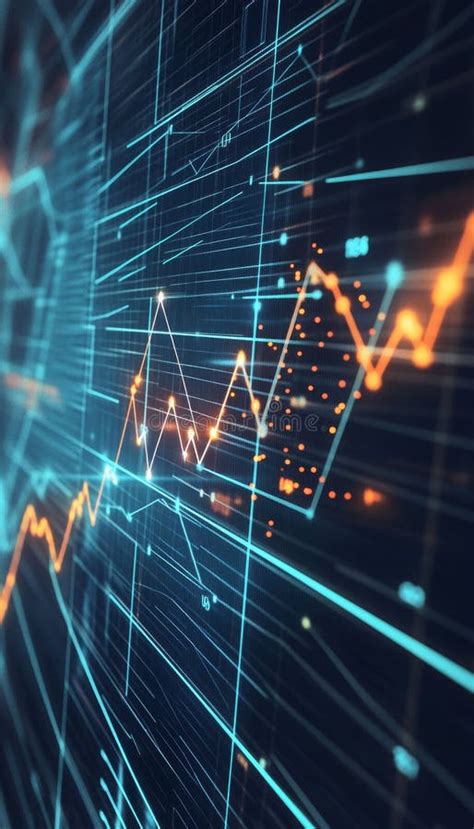 Abstract Digital Visualization Of Inflation Rate Trends Highlighting
