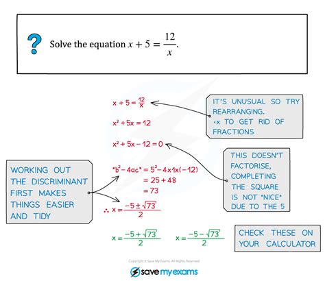 Solving Quadratic Equations OCR A Level Maths A Revision Notes