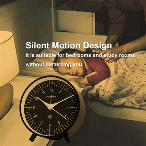 Badu Bg Студентски будилници с безшумен механизъм Нощна лампа 4 инча Преносима маса Настолен