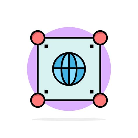 globe global world science abstract circle background flat color icon