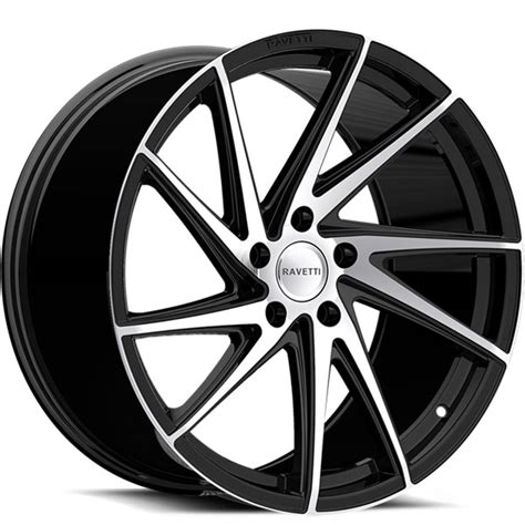 Ravetti M10 Black with Machined Face | RimsChoice
