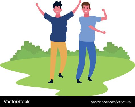 Male Friends Having Fun Royalty Free Vector Image