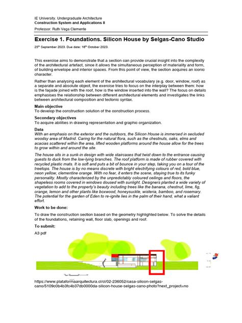 Exercise 1 Selgas Cano Silicon House 2023 Pdf