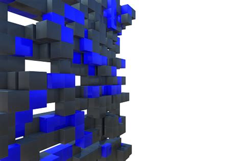3d 렌더링 그림 기하학적 모양 개념 추상 미래 지향적 인 파란색 흰색 배경 우아한 큐브 블록 배경입니다 포스터 배너 현수막 0명에 대한 스톡 사진 및 기타 이미지 Istock