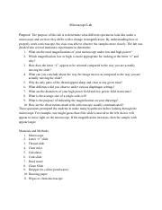 Microscope Lab Report Pdf Microscope Lab Purpose The Purpose Of This Lab Is To Determine What