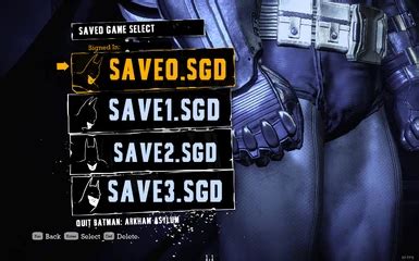 Batman Arkham Asylum - Save File Pack at Batman: Arkham Asylum Nexus ...