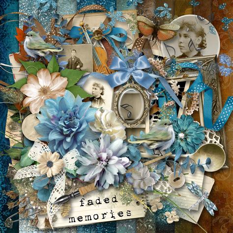 CheyOkota Digital Scraps Faded Memories Digital Scrapbook Kit Freebie