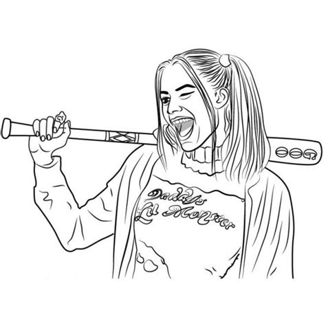 Suicide Squad Coloring Pages Harley Quinn
