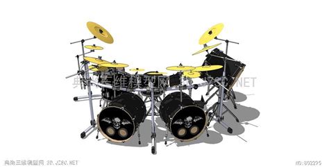 爵士鼓 电子鼓 低音鼓 摩托车室内家具 乐器模型 2su模型 室内设计工装家装su模型