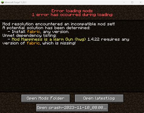 Forge Error Loading Issue Cybercat Mods Hwg Github