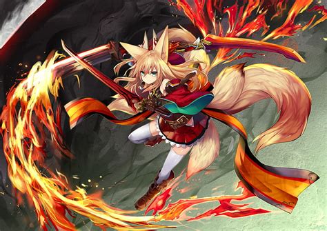 Hd Wallpaper Fox Nine Tailed By Toedeledoki Wallpaper Flare