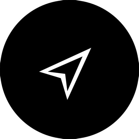black fill rounded symbol circular paper plane arrow button